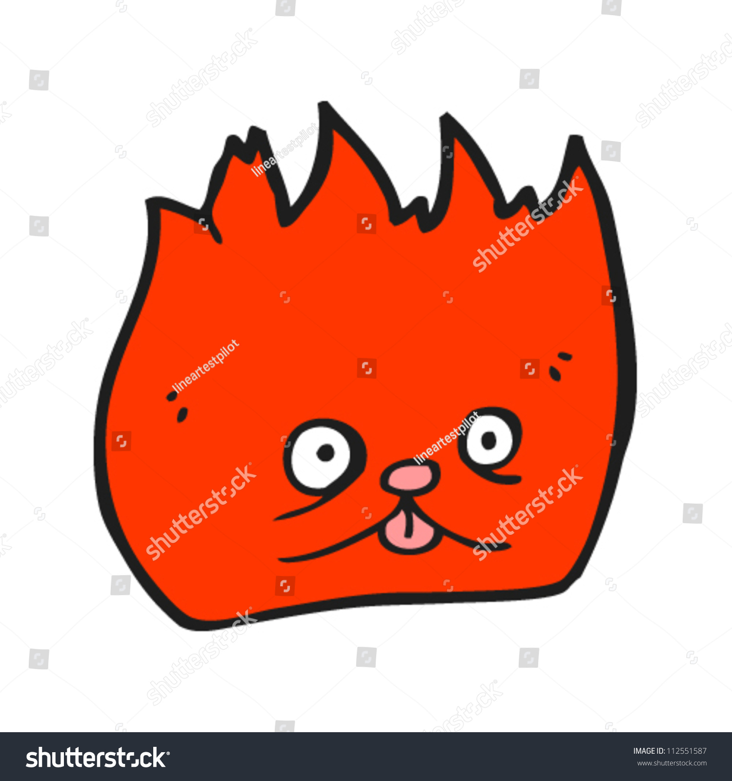 Funny Fire Creature Cartoon Stock Vector (Royalty Free) 112551587 ...