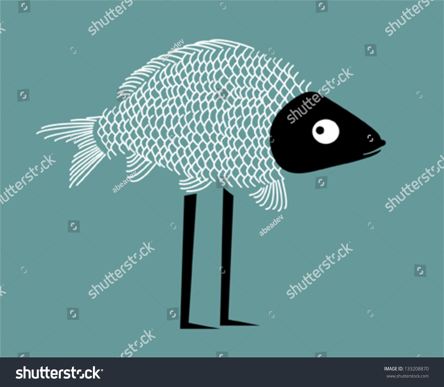 Funny Fish Stock Vector (Royalty Free) 133208870 - Shutterstock