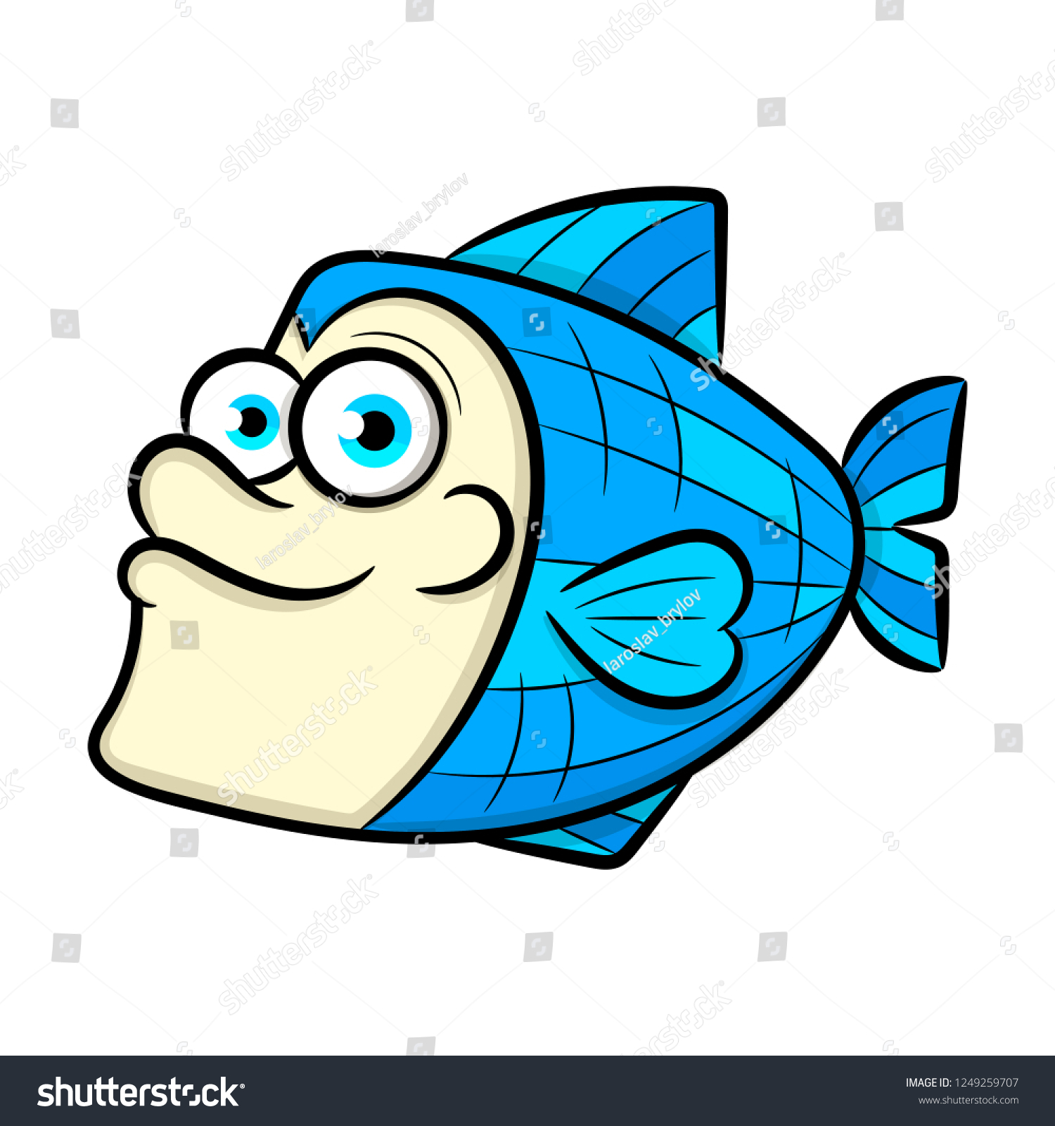 Funny Fish Vector Illustration: vector de stock (libre de regalías ...