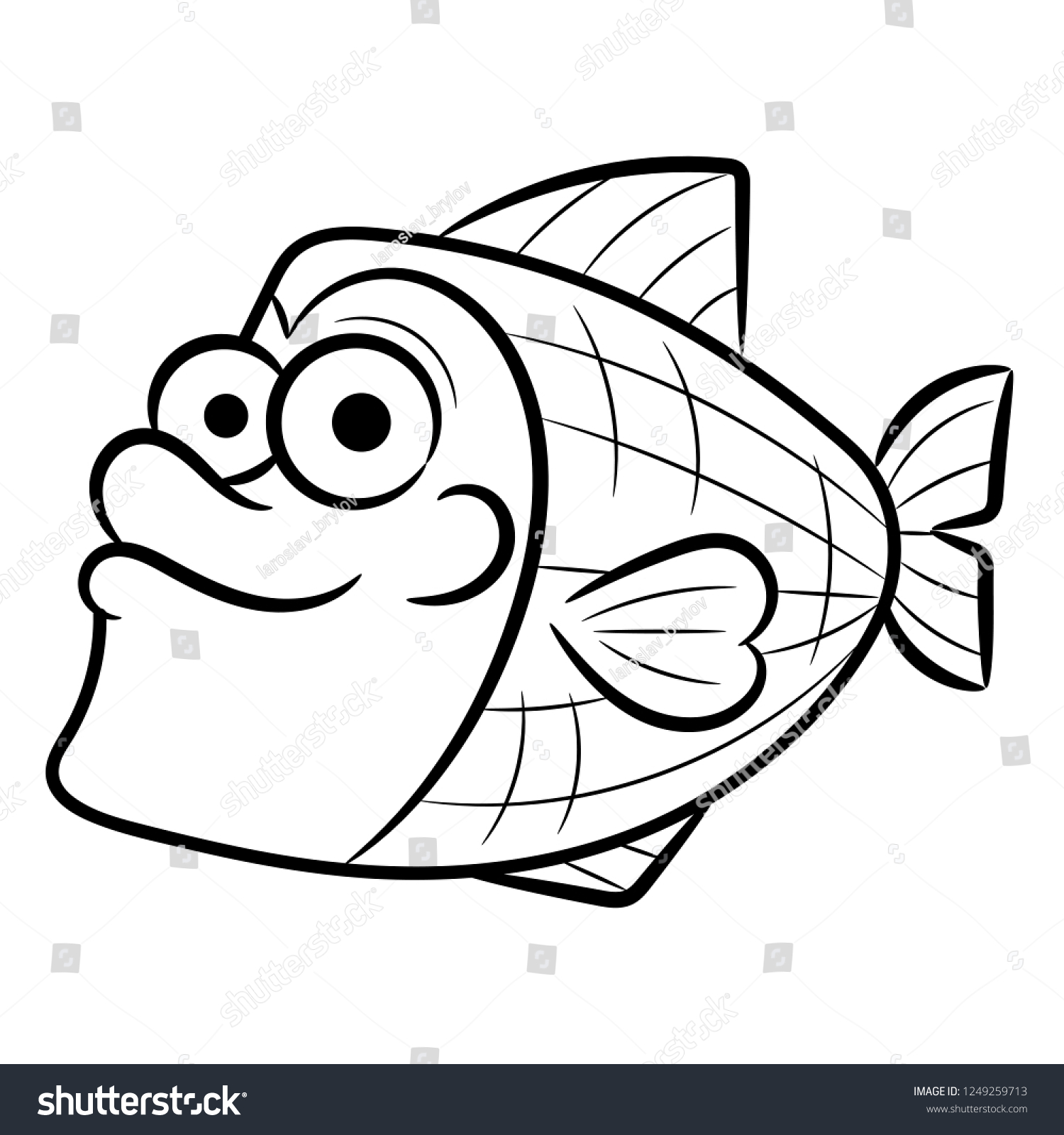 Funny Fish Vector Illustration: เวกเตอร์สต็อก (ปลอดค่าลิขสิทธิ์ ...