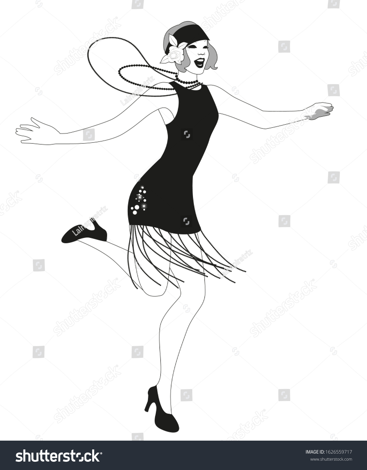 Funny Flapper Girl Wearing Vintage Style Stock Vector (Royalty Free ... Funny Flapper Girl Wearing Vintage Style Stock Vector (Royalty Free ...