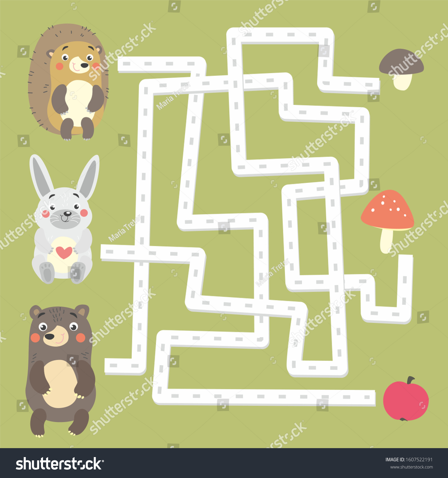 Funny Forest Animals Children Vector Stock Vector (Royalty Free) 1607522191