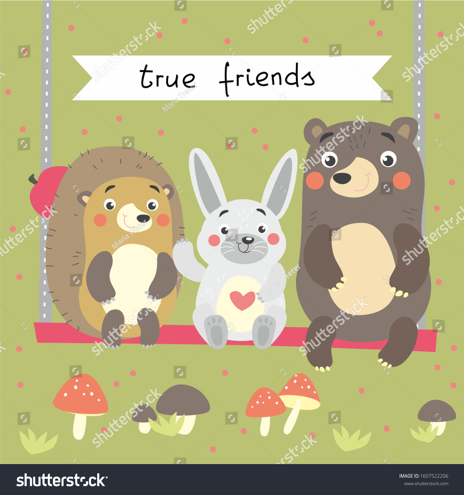 Funny Forest Animals Children Vector Stock Vector (Royalty Free) 1607522206