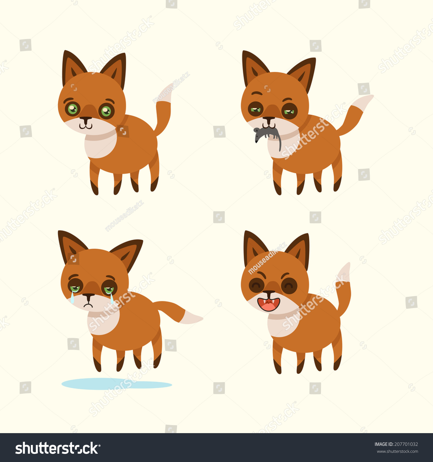 Funny Fox Stock Vector (Royalty Free) 207701032 | Shutterstock