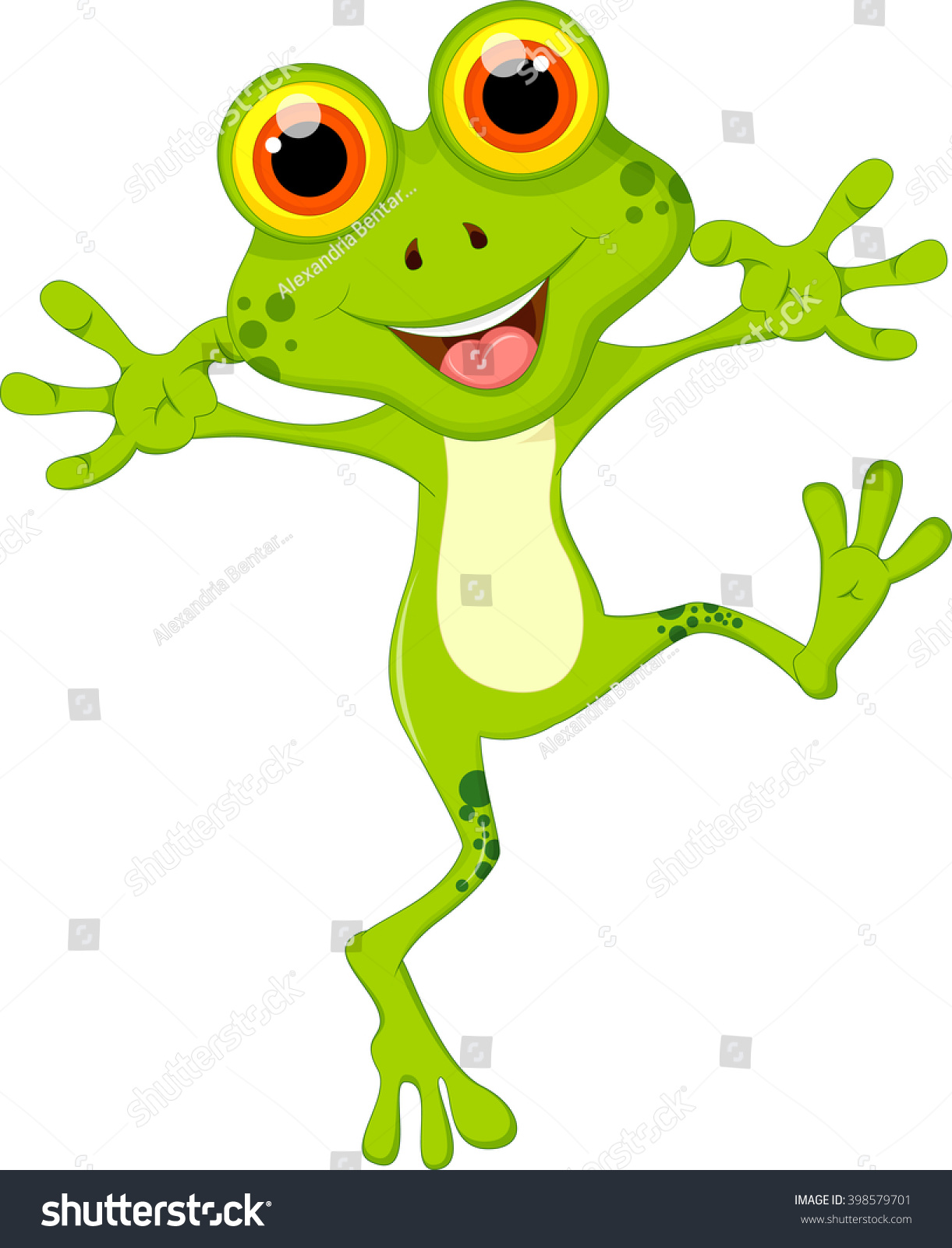 Funny Frog Cartoon Stock Vector (Royalty Free) 398579701