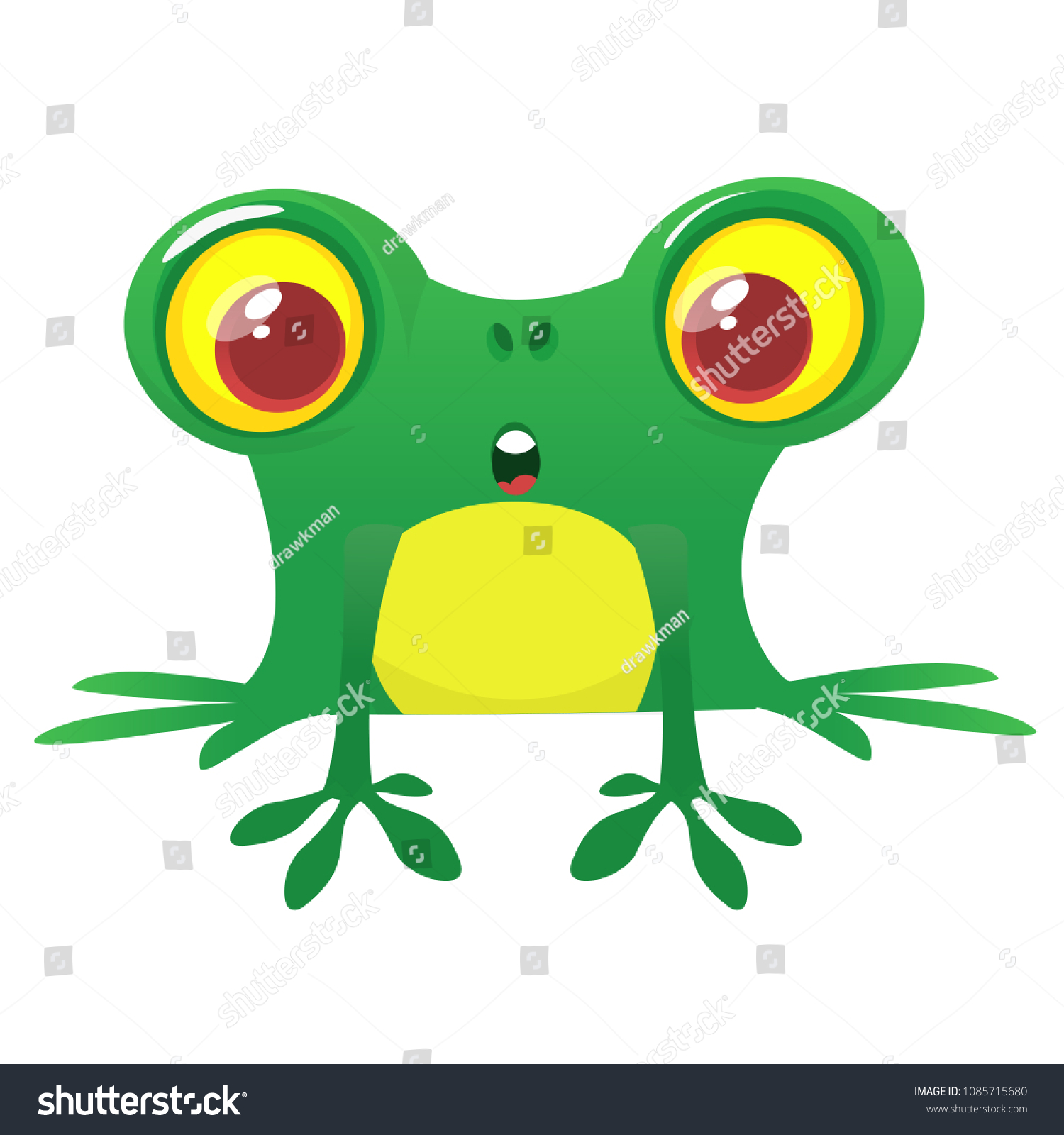 Funny Frog Cartoon Character Vector Illustration Stock Vector Royalty