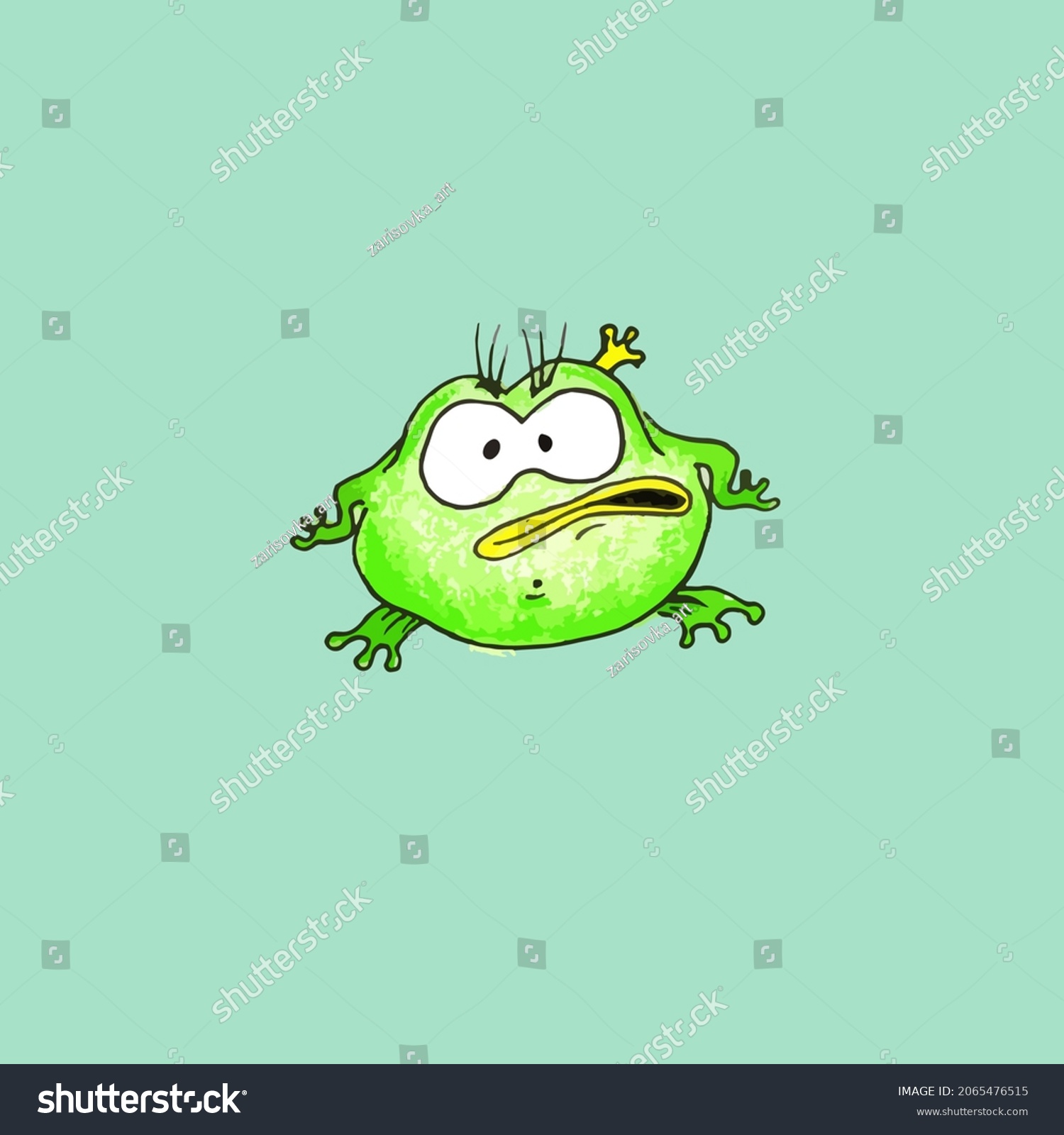 Funny Frogs On Light Background Stock Vector (Royalty Free) 2065476515 ...