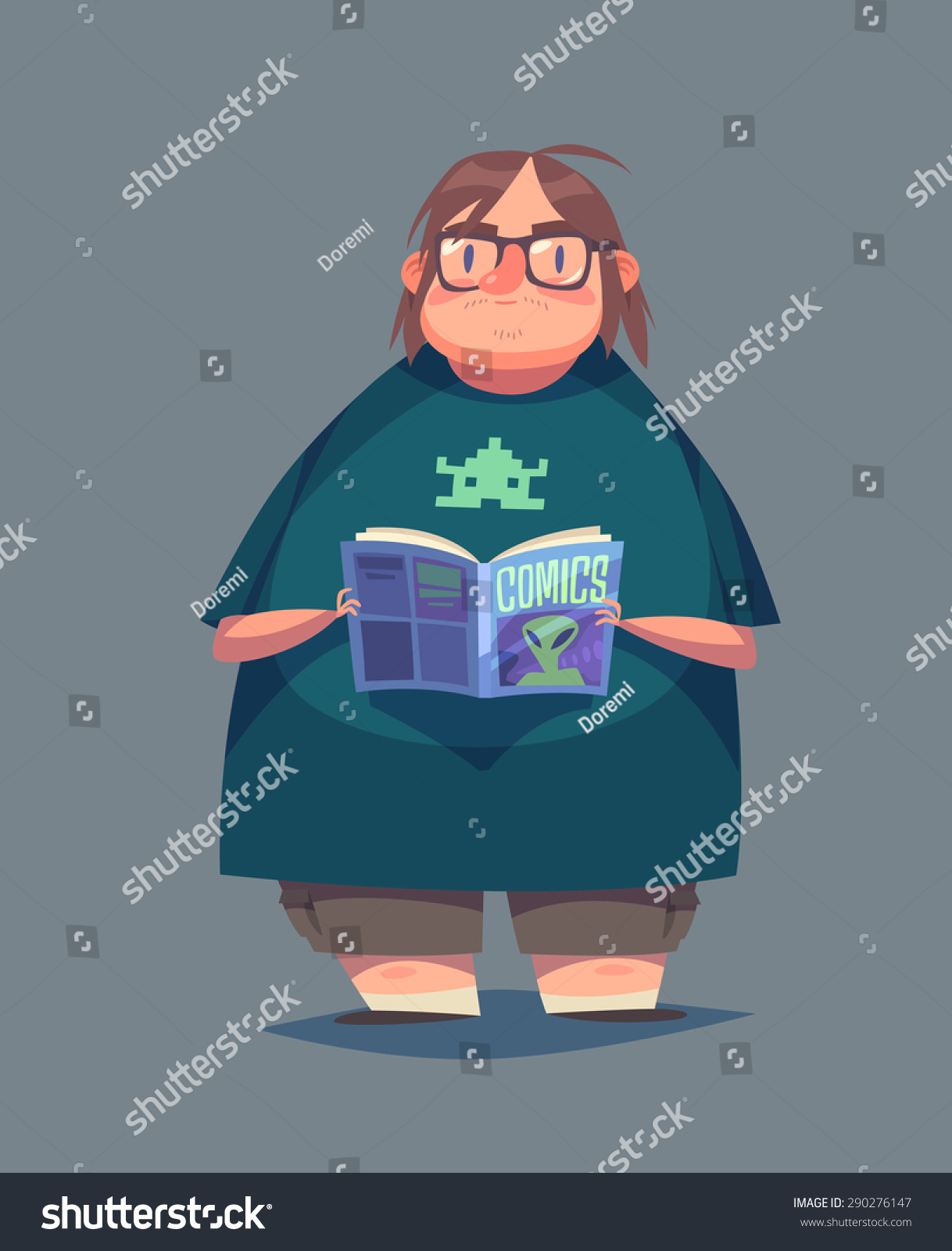 Funny Geek Character Isolated Vector Illustration Stock Vector (Royalty ...