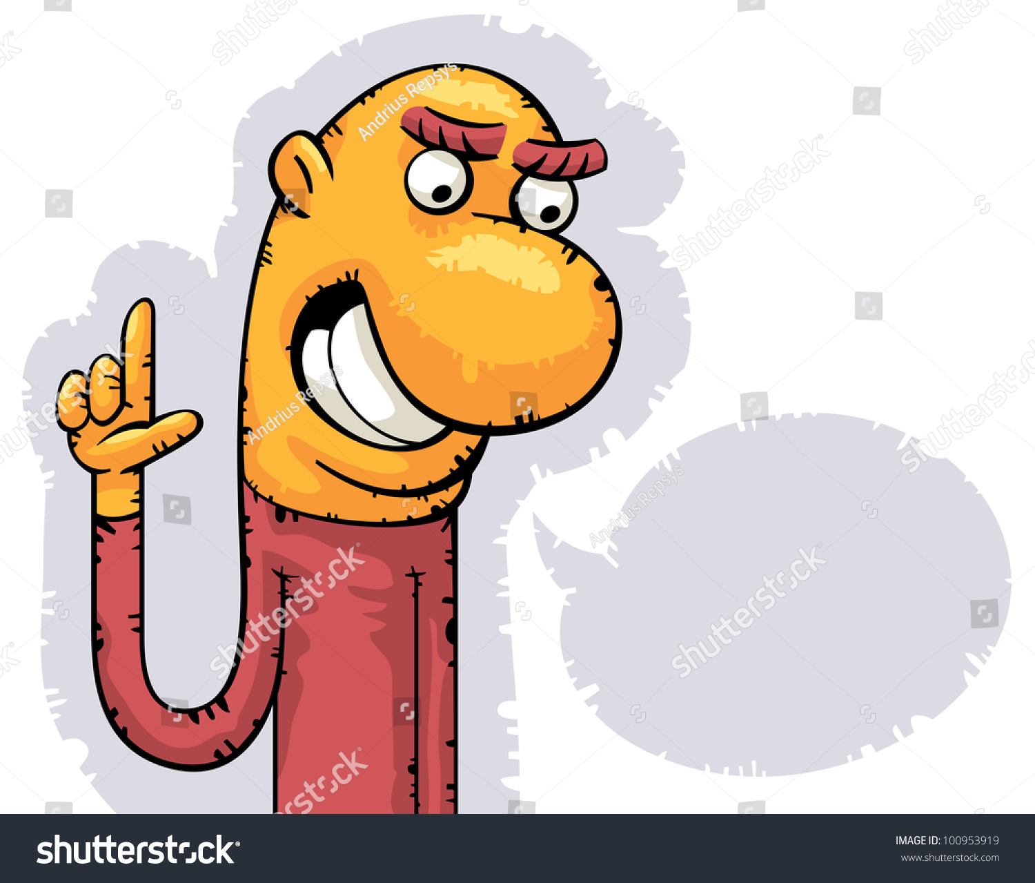 Funny Guy Big Nose Pointing Talking Stock Vector (Royalty Free) 100953919