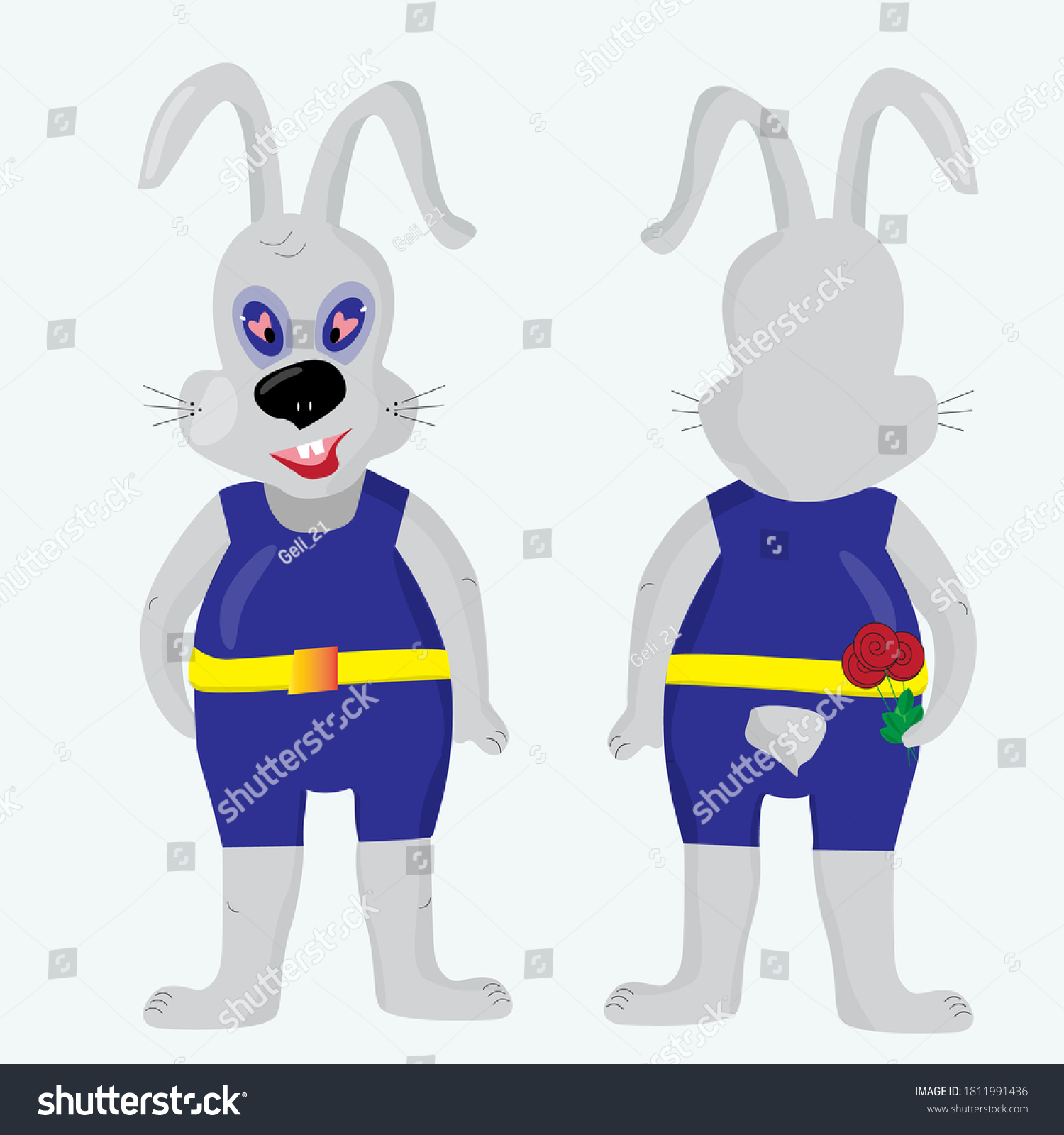 Funny Hare Flower Vector Illustration Stock Vector (Royalty Free ...
