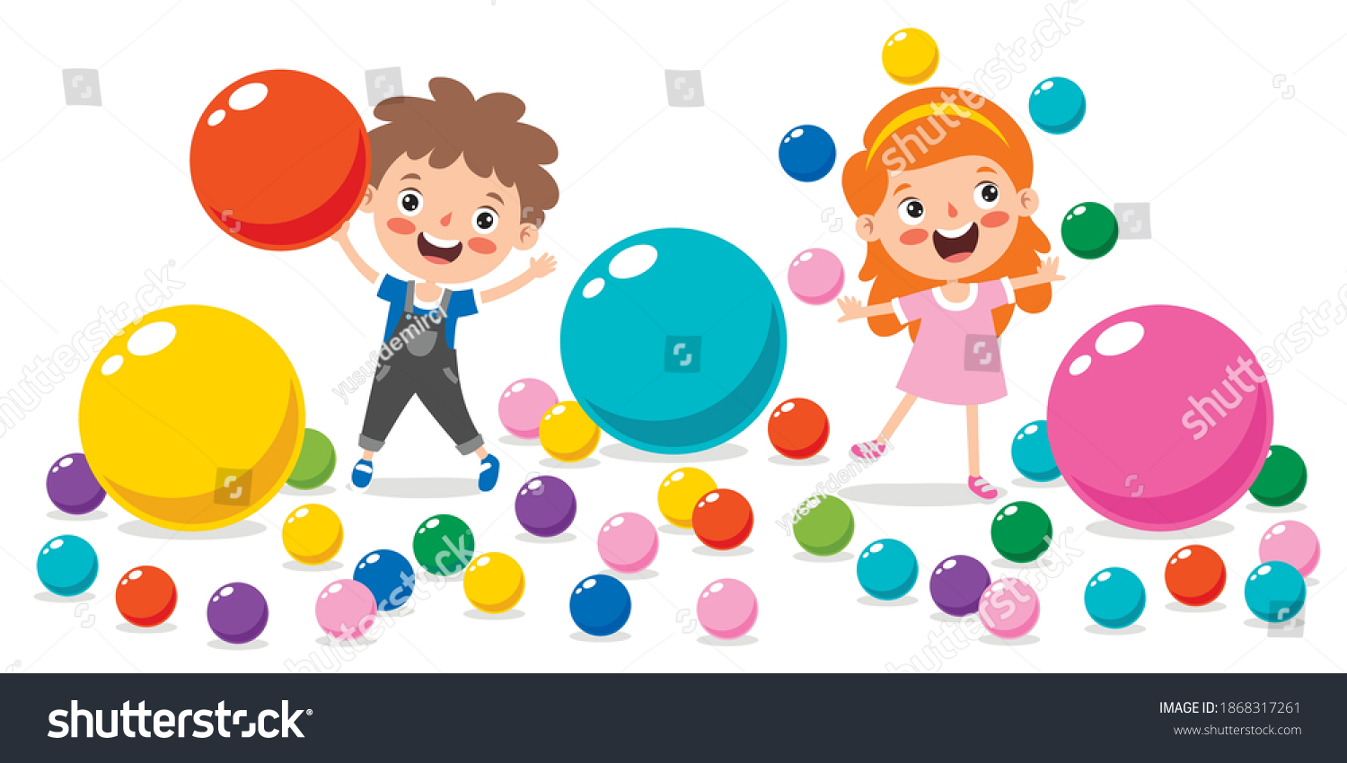 Funny Kid Playing Colorful Balls Stock Vector (Royalty Free) 1868317261 Funny Kid Playing Colorful Balls Stock Vector (Royalty Free) 1868317261