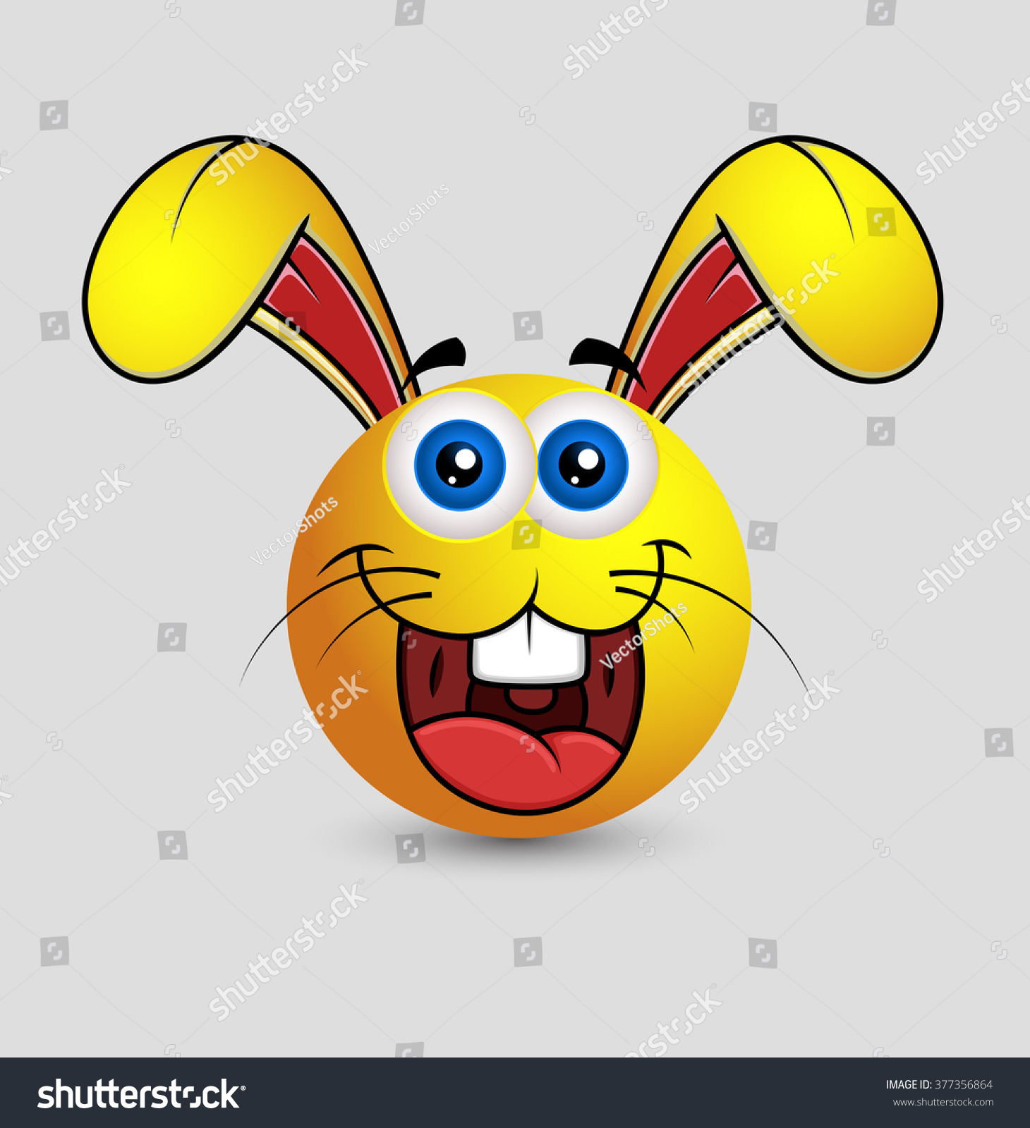 Funny Laughing Rabbit Smiley Stock Vector (Royalty Free) 377356864