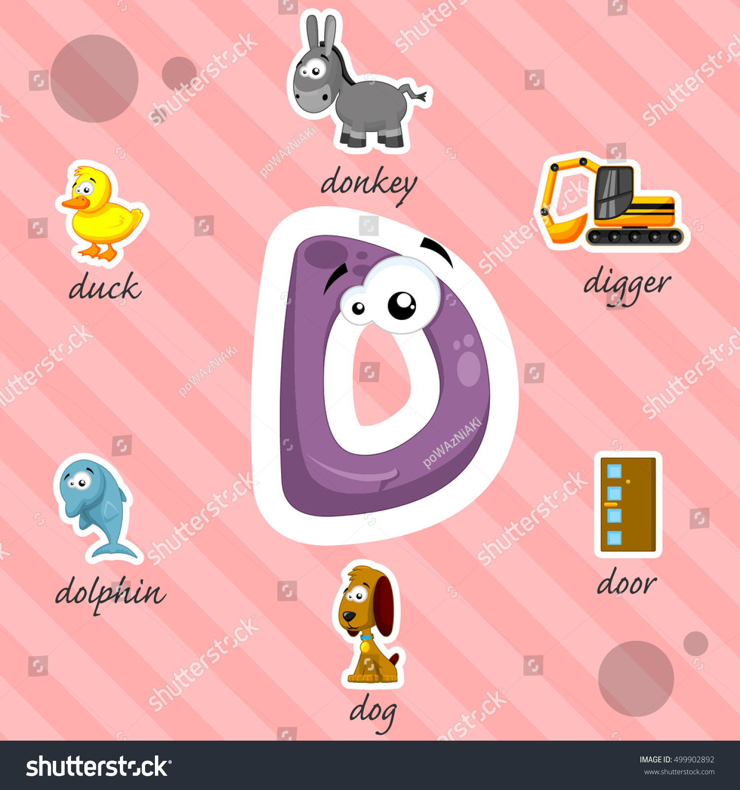 Funny Letter D Stock Vector (Royalty Free) 499902892 | Shutterstock