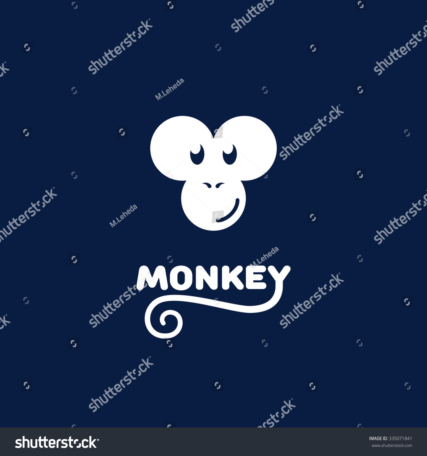 Funny Logo Design Template Monkey Face Stock Vector (Royalty Free ...