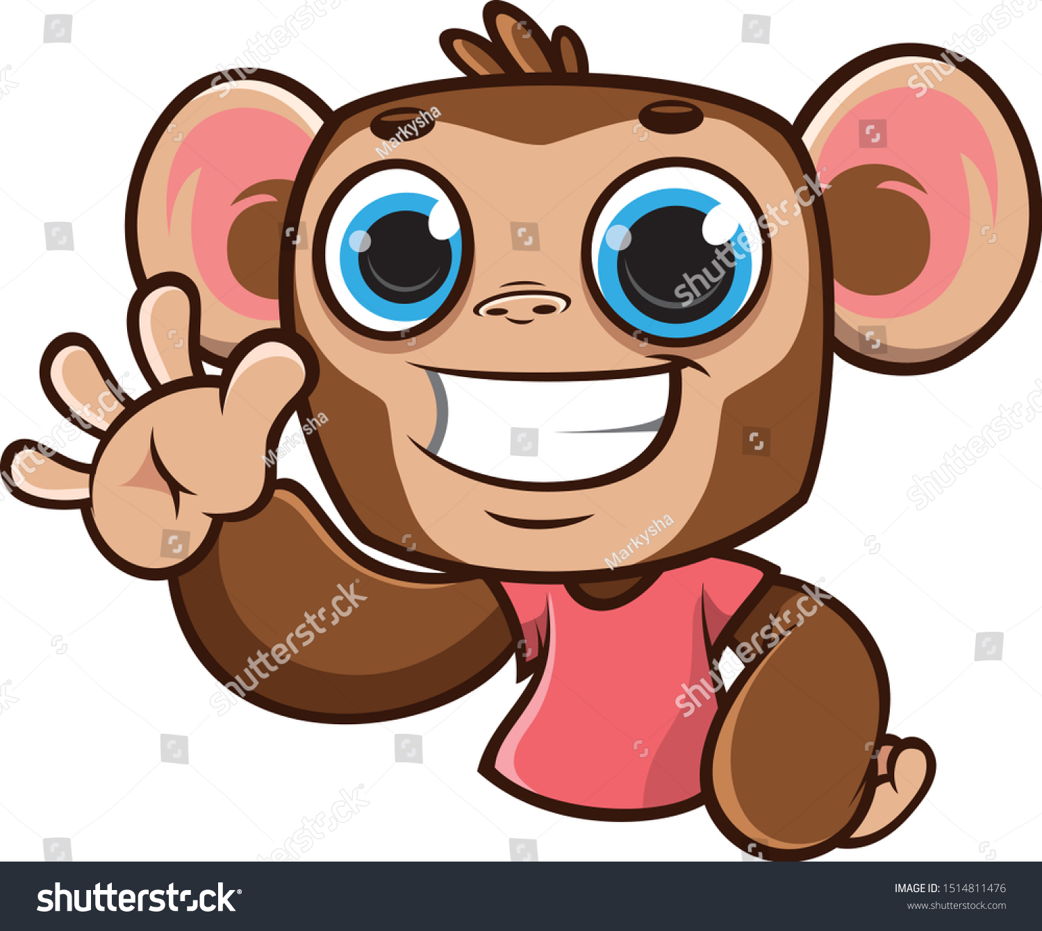 Funny Monkey Emotions Sticker Pack Stock Vector (Royalty Free) 1514811476