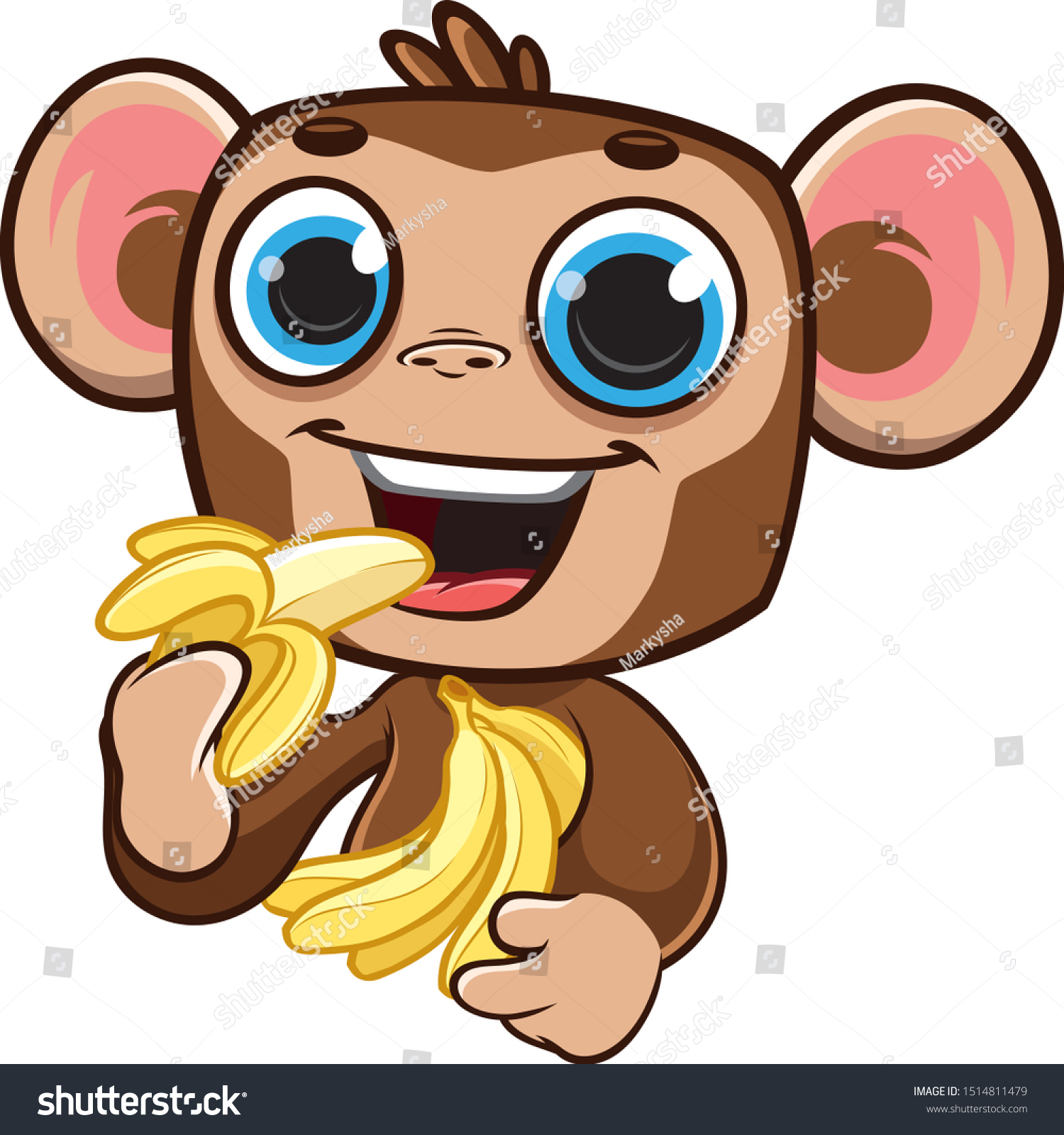 Funny Monkey Emotions Sticker Pack Stock Vector (Royalty Free) 1514811479