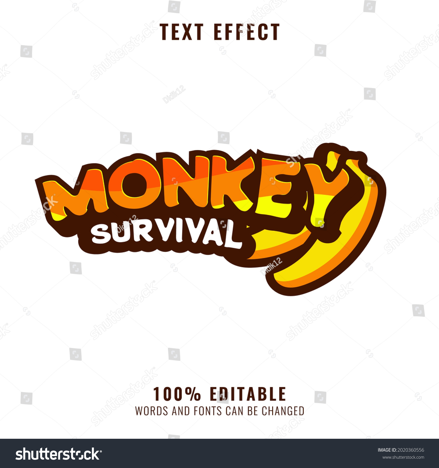 Funny Monkey Survival Editable Mascot Logo Stock Vector (Royalty Free ...