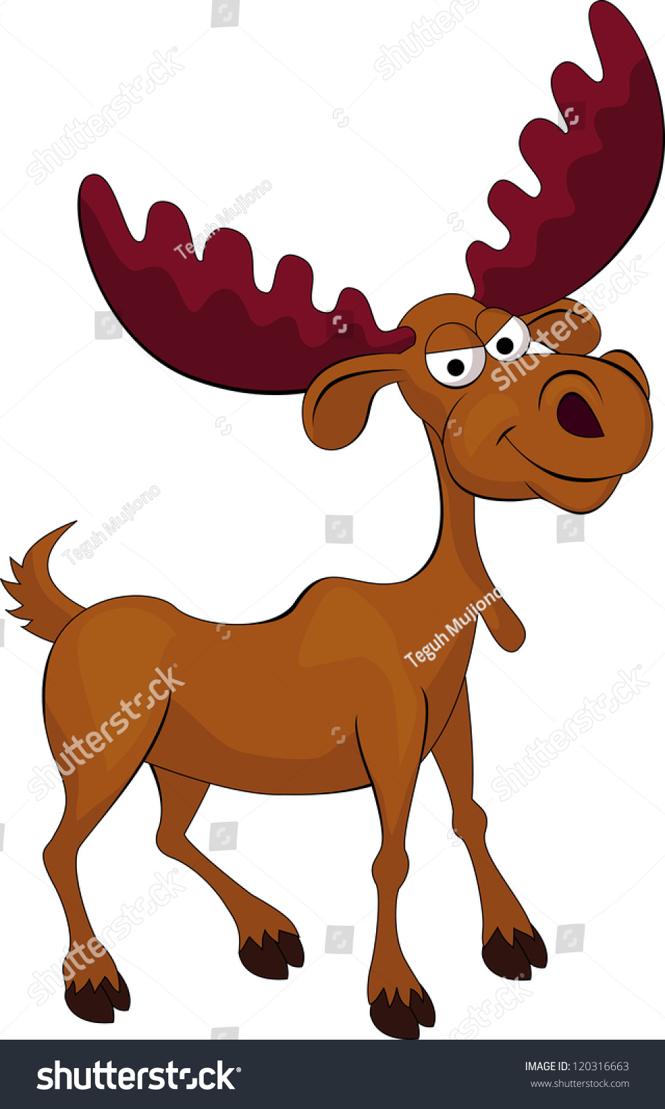 Funny Moose Cartoon Stock Vector 120316663 - Shutterstock