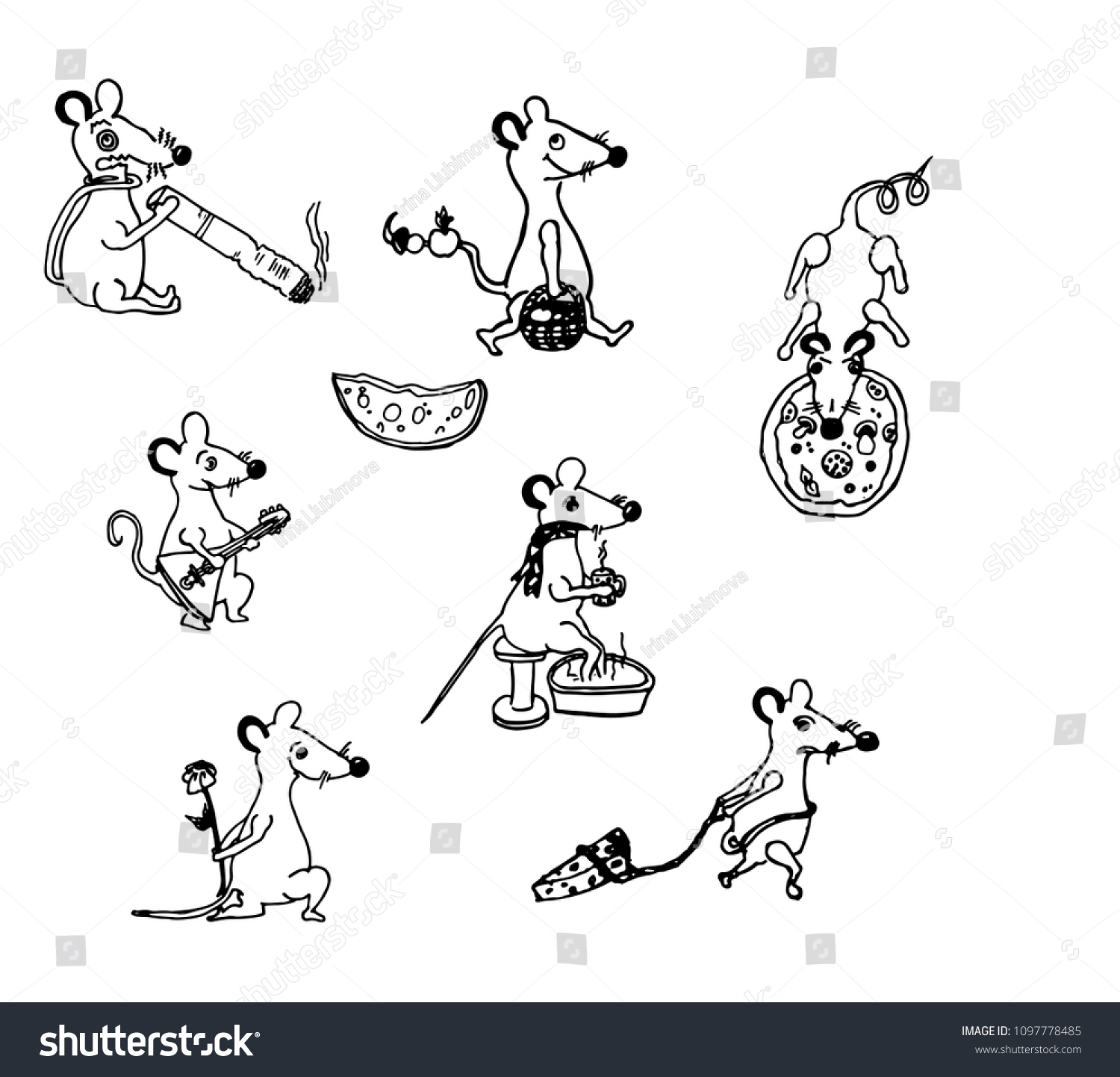 Funny Mouse Vector Illustration Adventure Mouse Stock Vector (Royalty ...