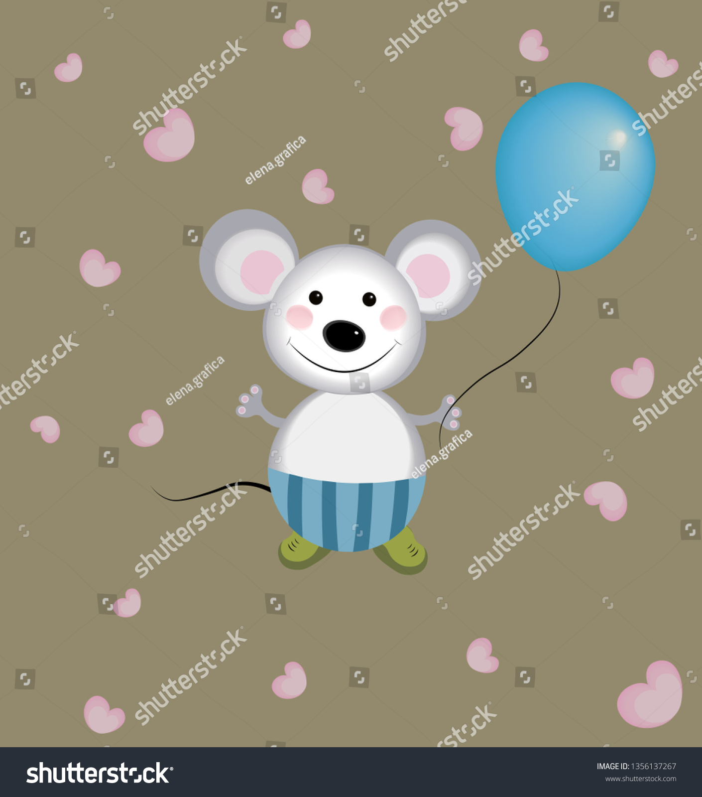 Funny Mouse Ball Stock Vector (Royalty Free) 1356137267