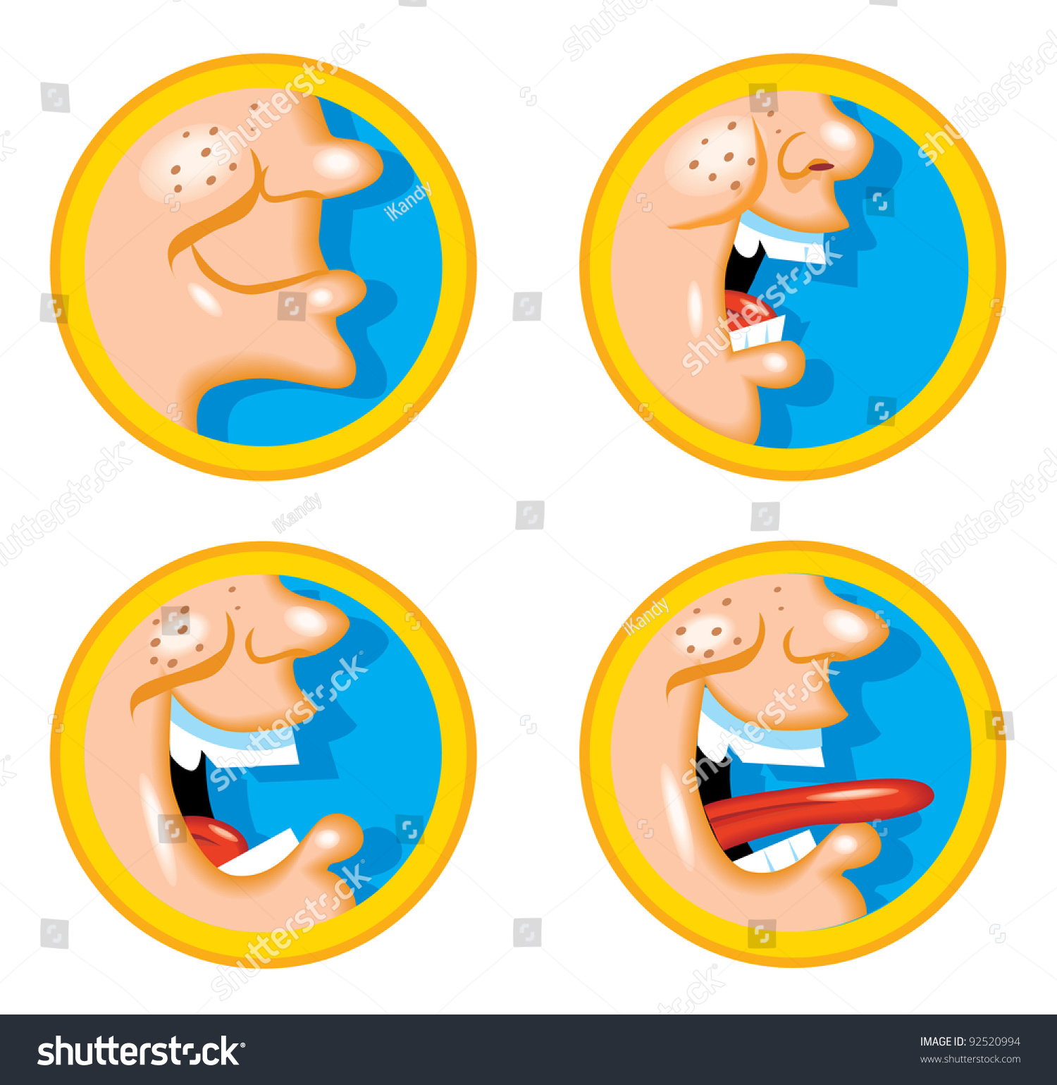 Funny Mouths Stock Vector (Royalty Free) 92520994