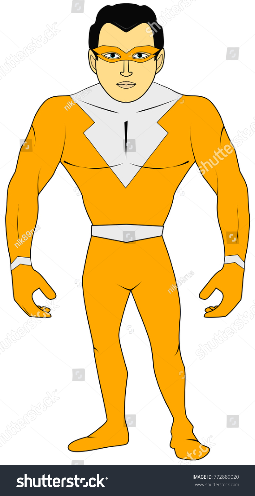 Funny Orange Superhero Stock Vector (Royalty Free) 772889020 | Shutterstock