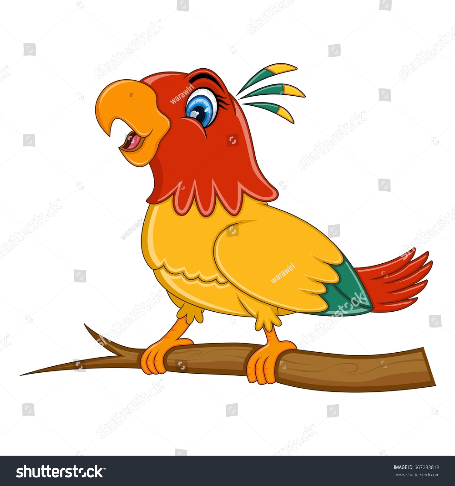 Funny Parrot Cartoon Vector Illustration Stock Vector (Royalty Free ...