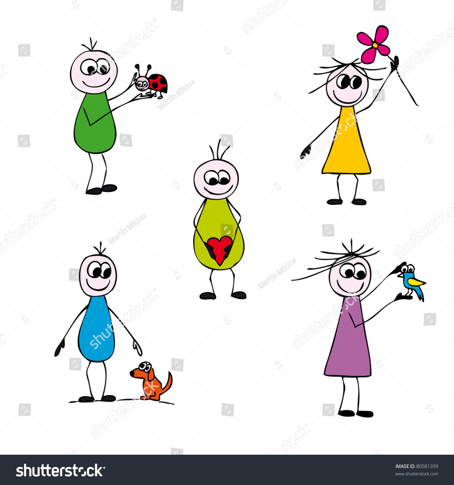 Funny People Stock Vector (Royalty Free) 80581399 | Shutterstock