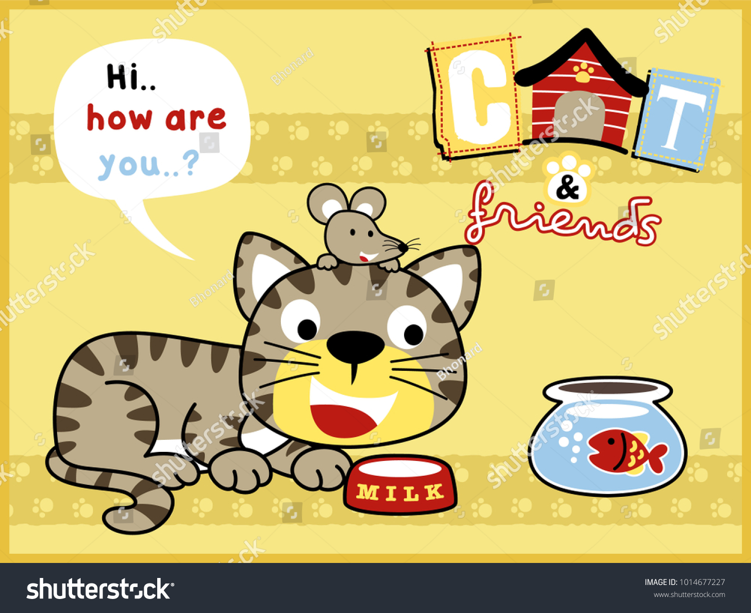 Funny Pets Cartoon Vector Stock Vector (Royalty Free) 1014677227