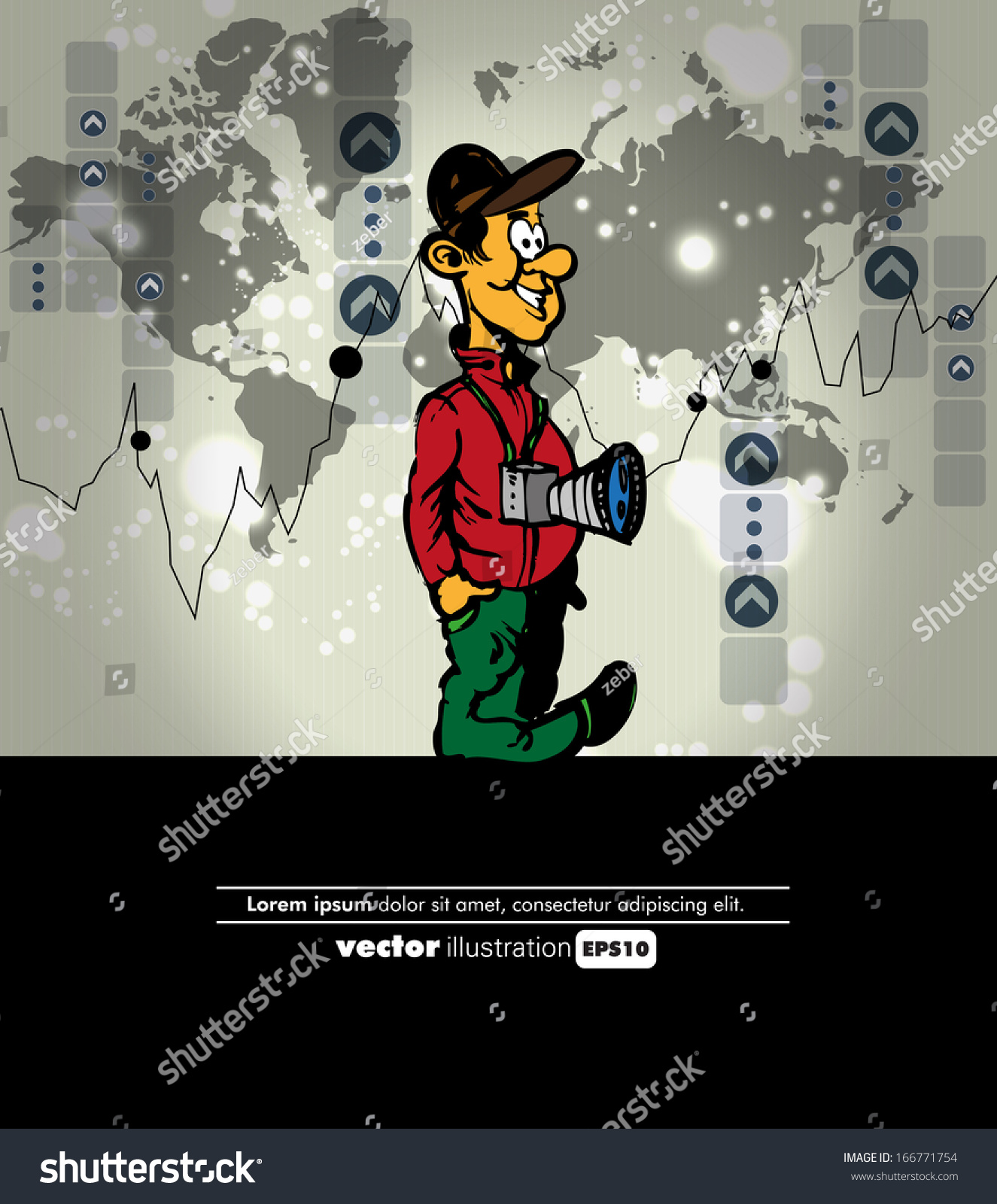 Funny Photographer Vector Stock Vector (Royalty Free) 166771754 ...