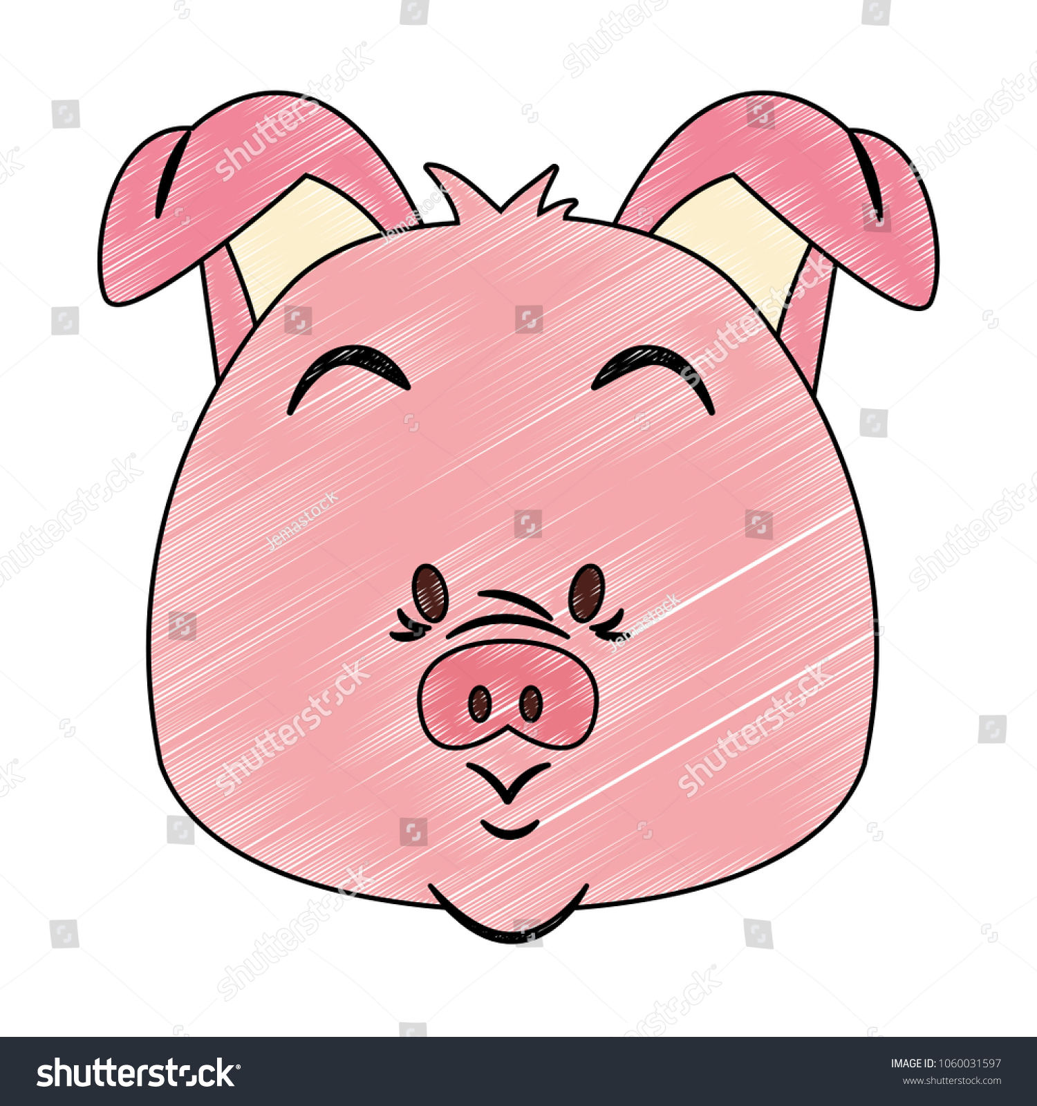 Funny Pig Cartoon Stock Vector (Royalty Free) 1060031597