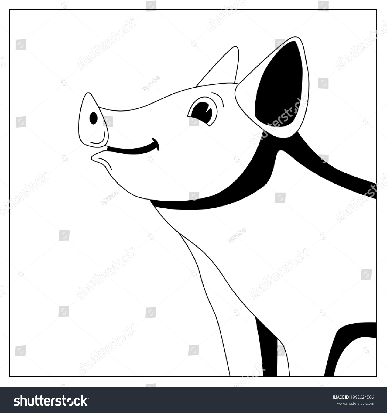 Funny Pig Vector Illustration Lining Draw Stock Vector (Royalty Free ...