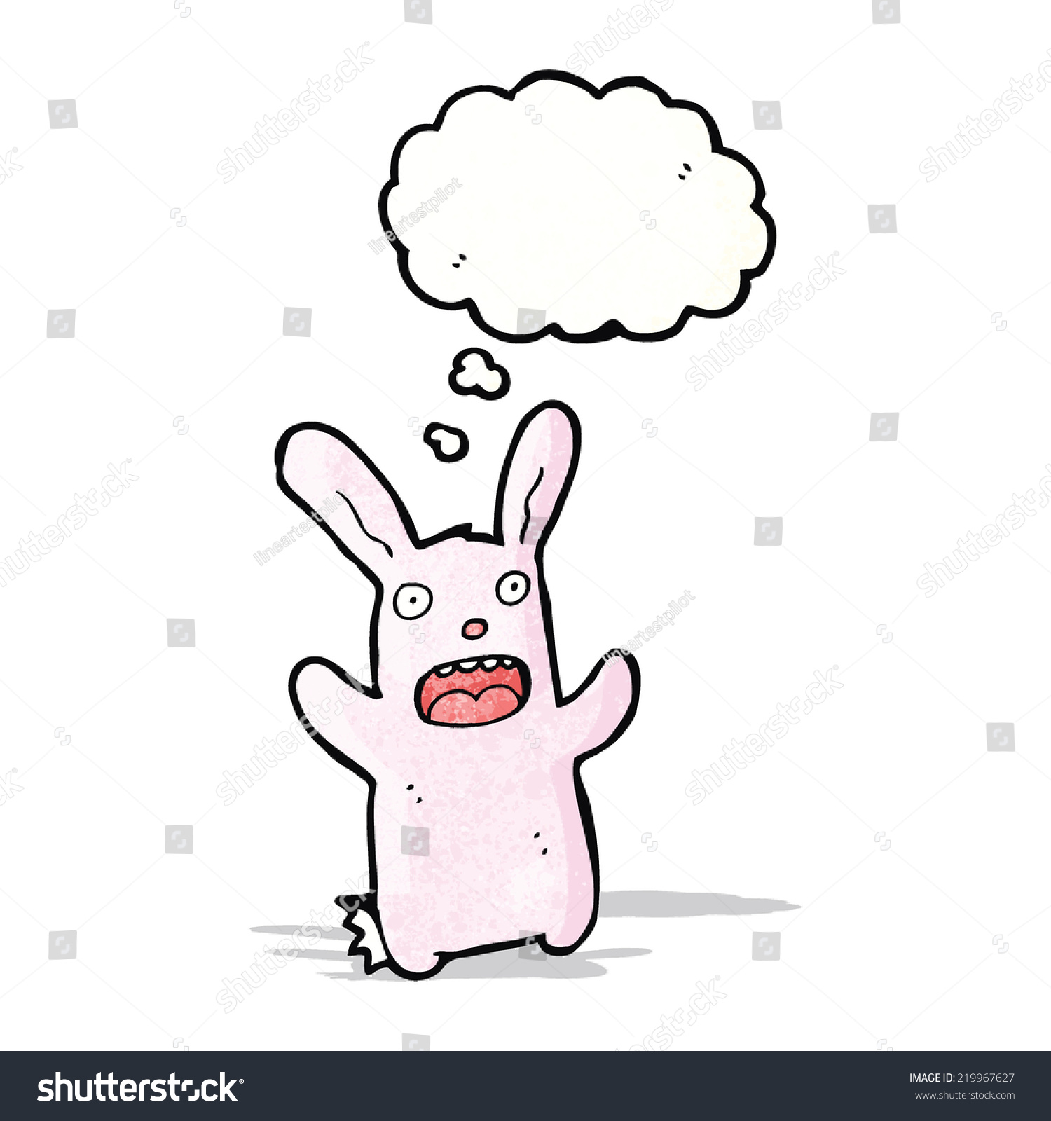 Funny Pink Rabbit Cartoon Stock Vector (Royalty Free) 219967627
