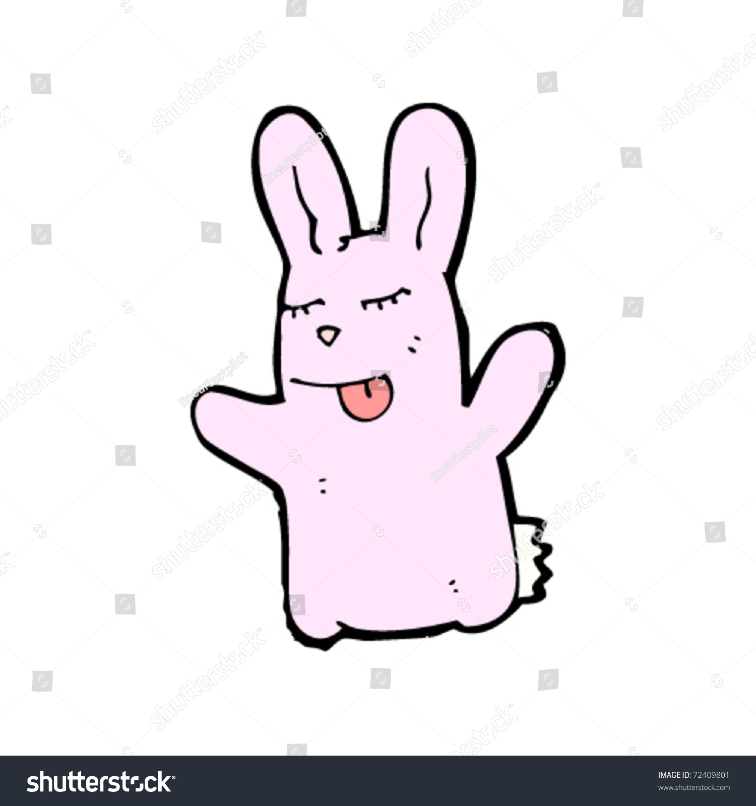 Funny Pink Rabbit Cartoon Stock Vector (Royalty Free) 72409801