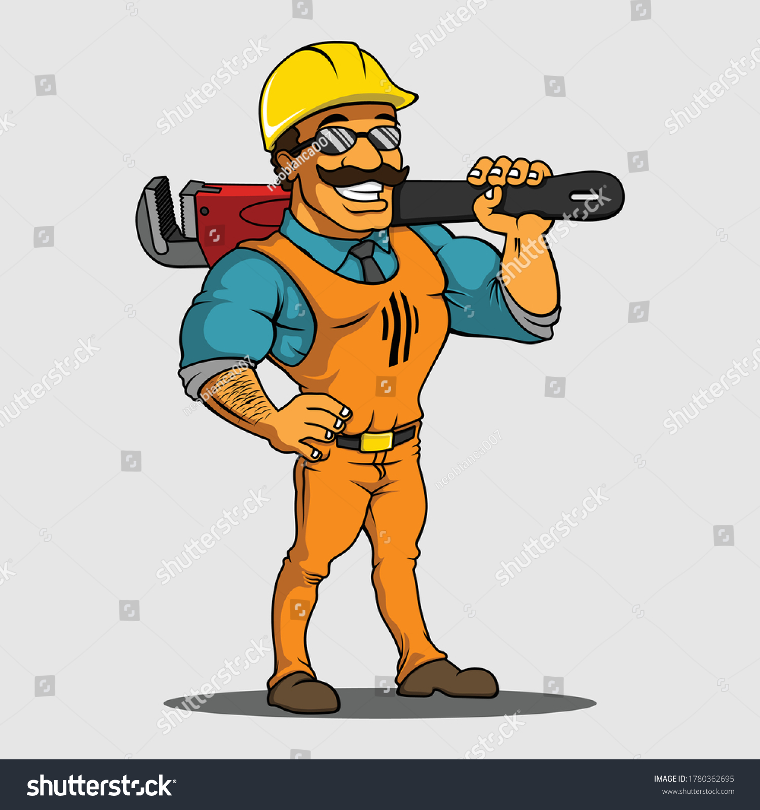 Funny Plumber Background Illustration Vector Stock Vector (Royalty Free ...