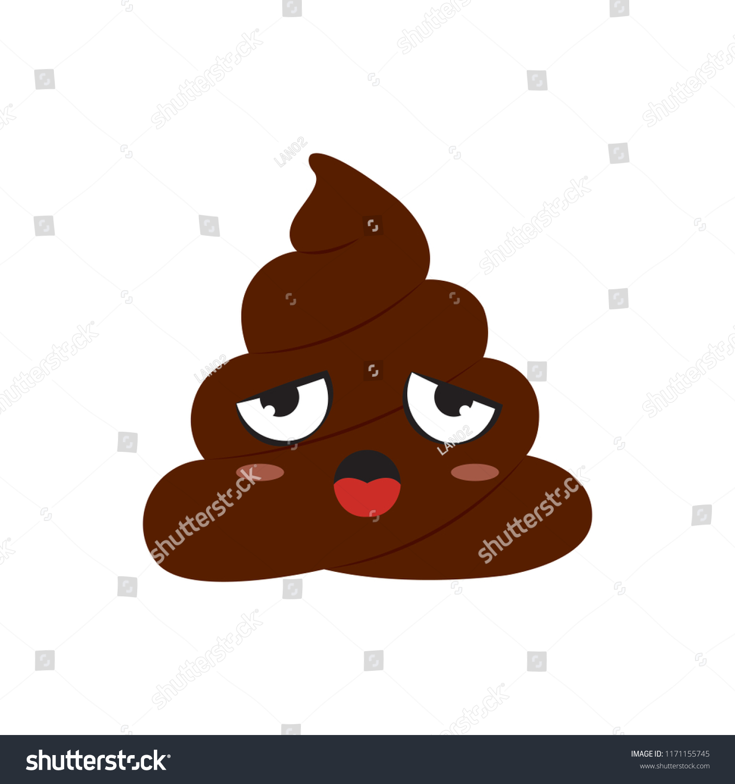 Funny Poop Face Stock Vector (Royalty Free) 1171155745