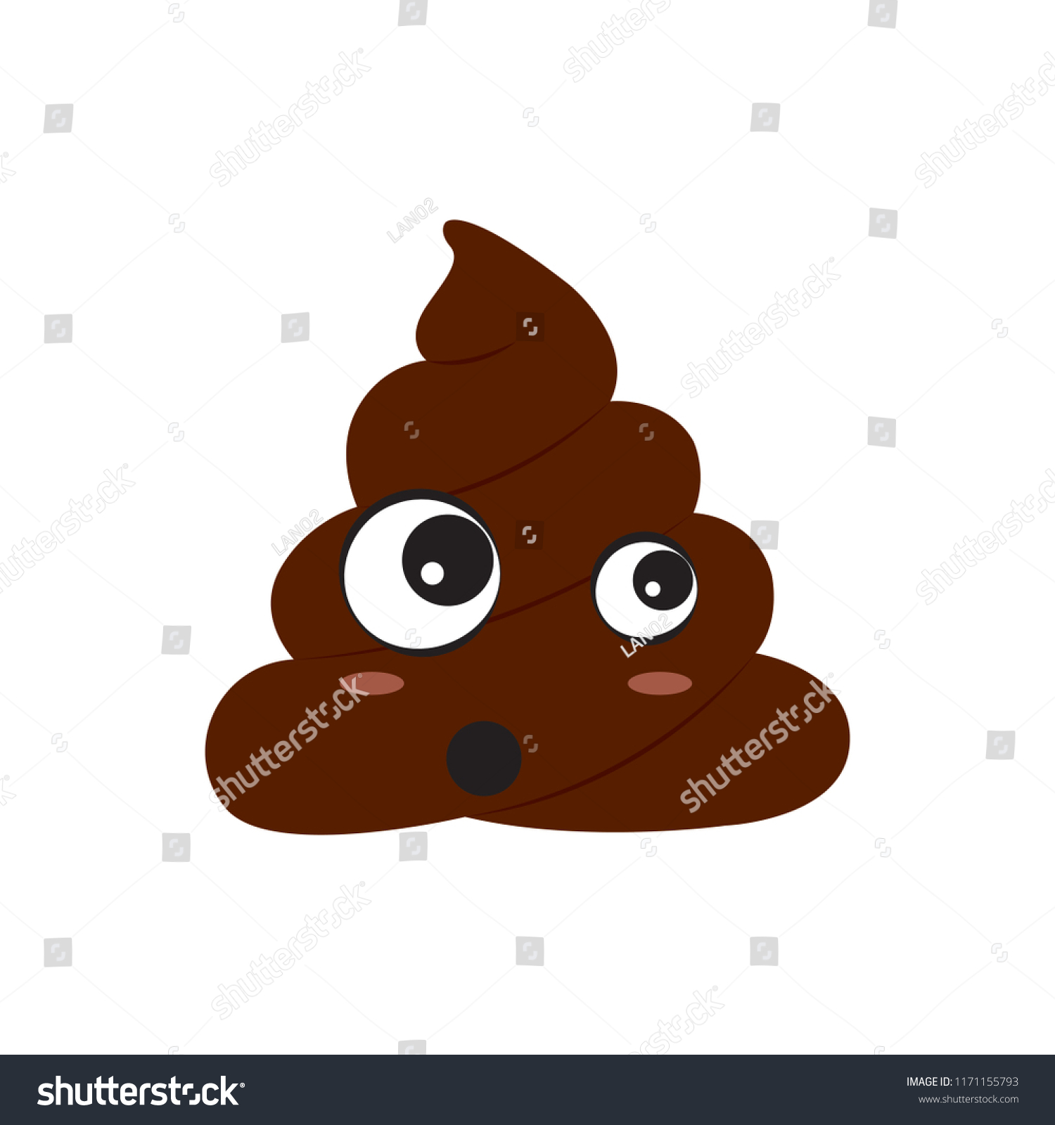 Funny Poop Face Stock Vector (Royalty Free) 1171155793