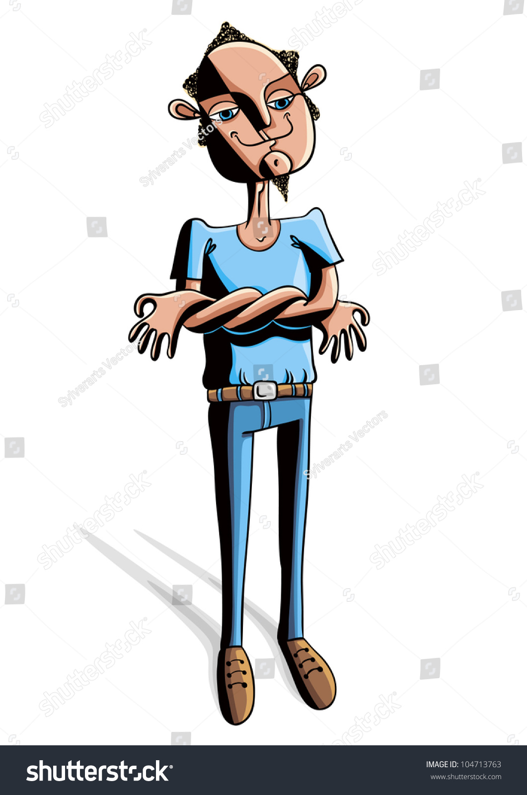 Funny Presumptuous Guy Vector Cartoon: vetor stock (livre de direitos ...