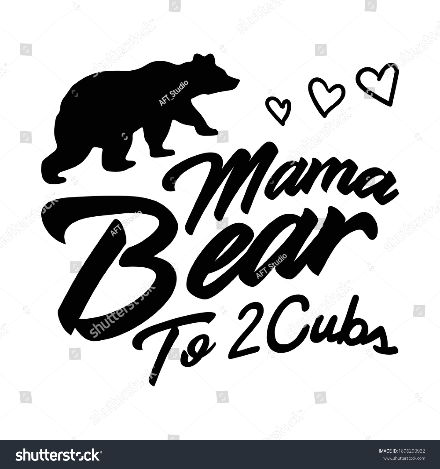 Funny Quote Vector Mama Bear Text Stock Vector (Royalty Free ...