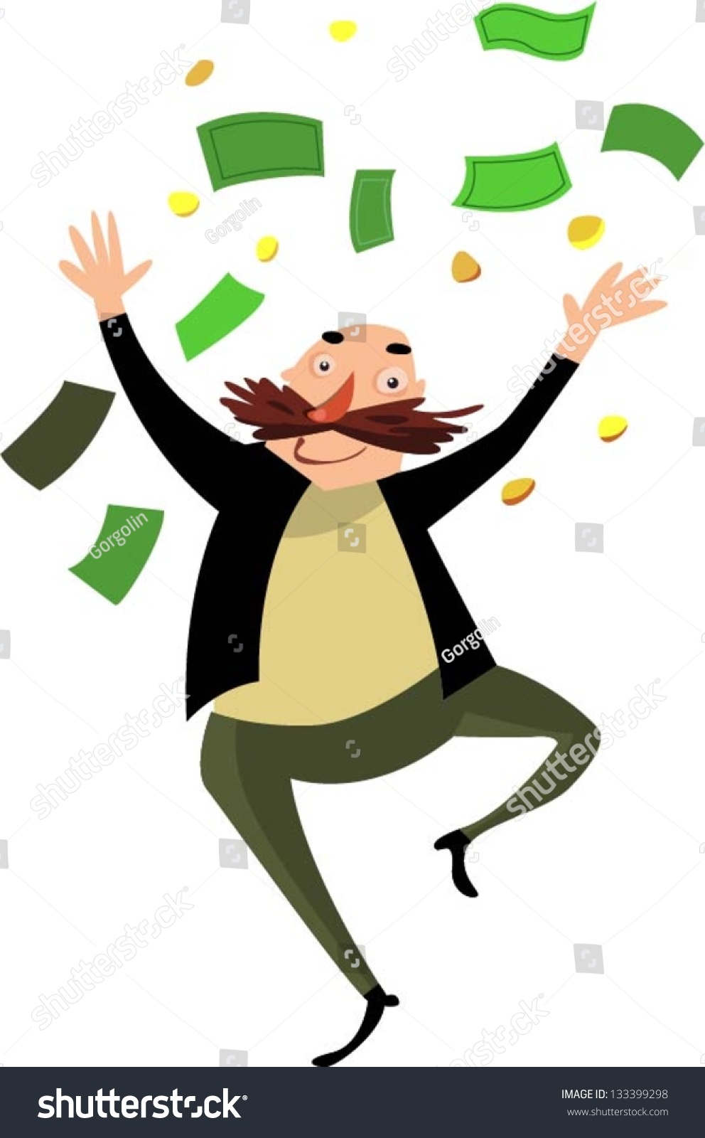 Funny Rich Man Stock Vector (Royalty Free) 133399298