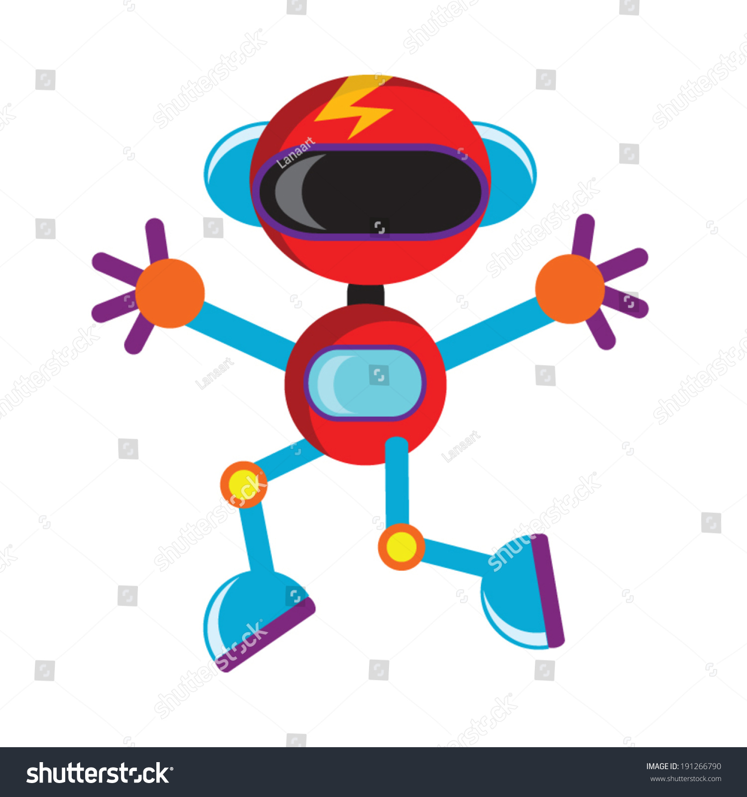 Funny Robot Vector Illustration Stock Vector (Royalty Free) 191266790 ...