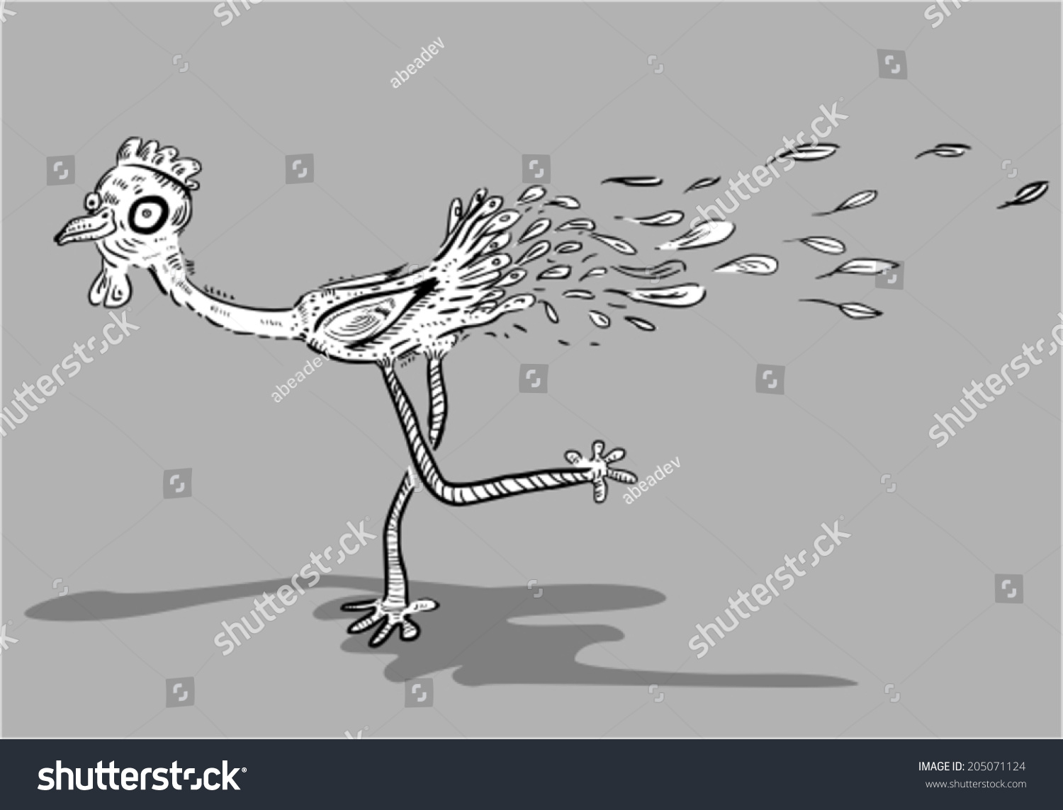 Funny Running Chicken Stock Vector (Royalty Free) 205071124 | Shutterstock