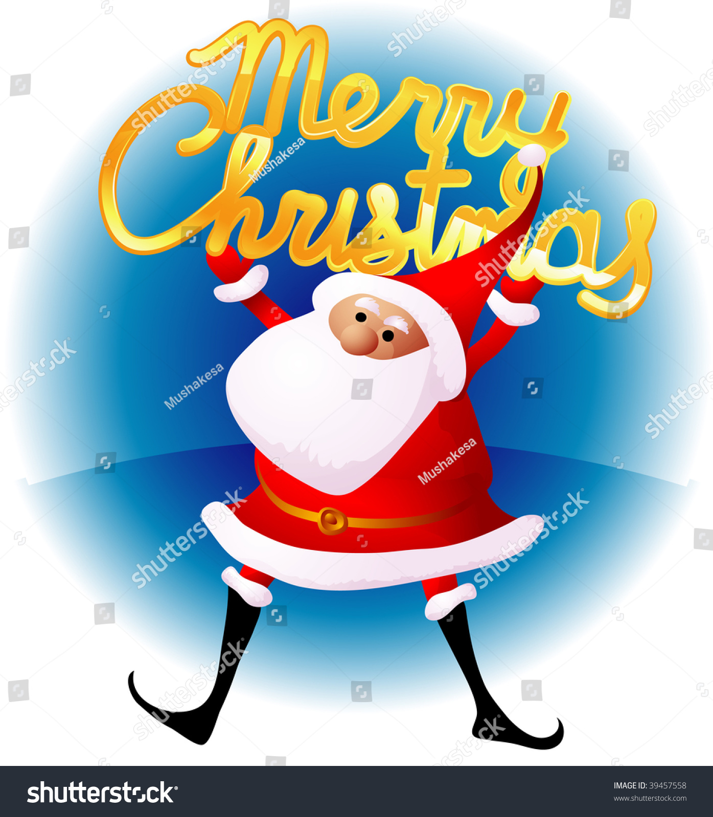 Funny Santa Vector Stock Vector (Royalty Free) 39457558