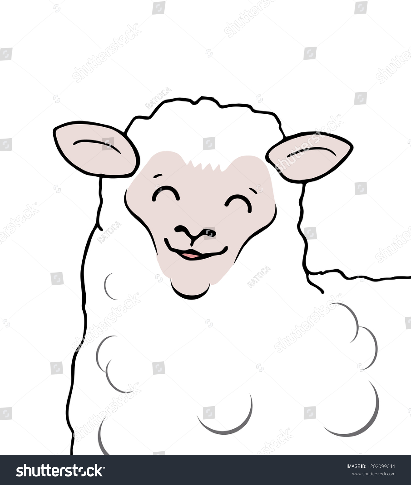 Funny Sheep Draw Stock Vector (Royalty Free) 1202099044 | Shutterstock