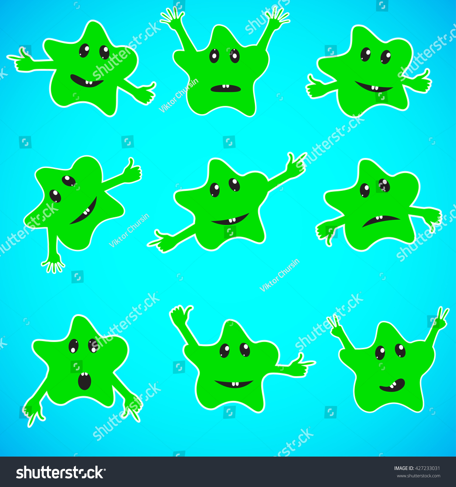 Funny Small Asterisks Cartoon Stock Vector (Royalty Free) 427233031 ...