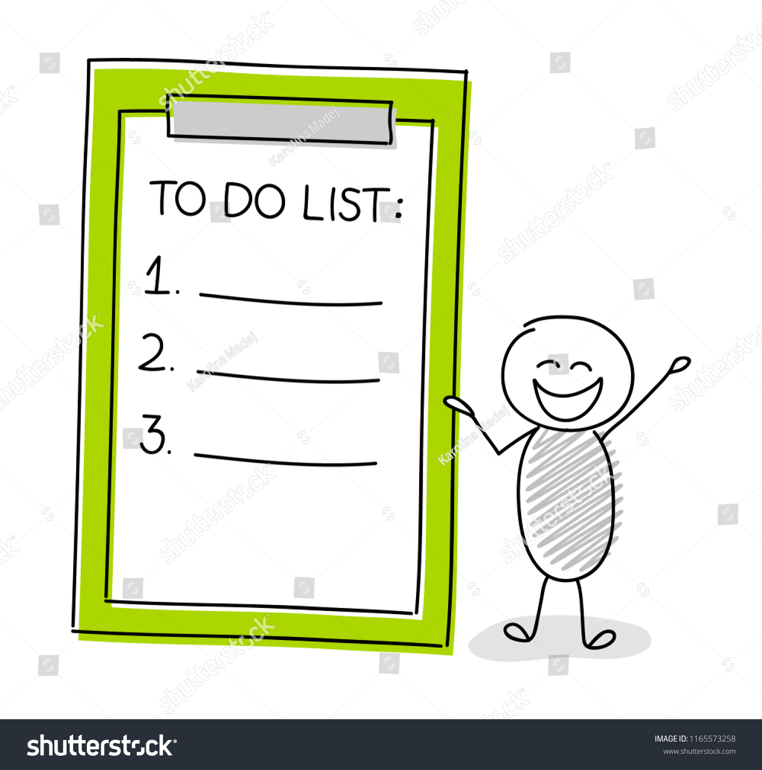 Funny Stickman Showing Do List Vector Stock Vector (Royalty Free ...