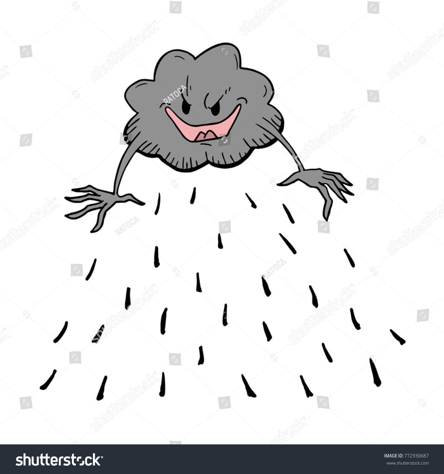 Funny Storm Illustration Stock Vector (Royalty Free) 772930687