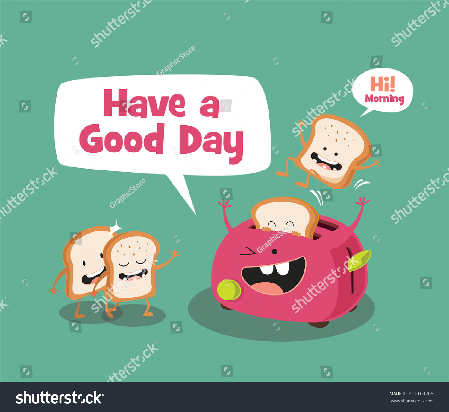 Funny Toaster Toasted Bread Vector Cartoon: เวกเตอร์สต็อก (ปลอดค่า ...