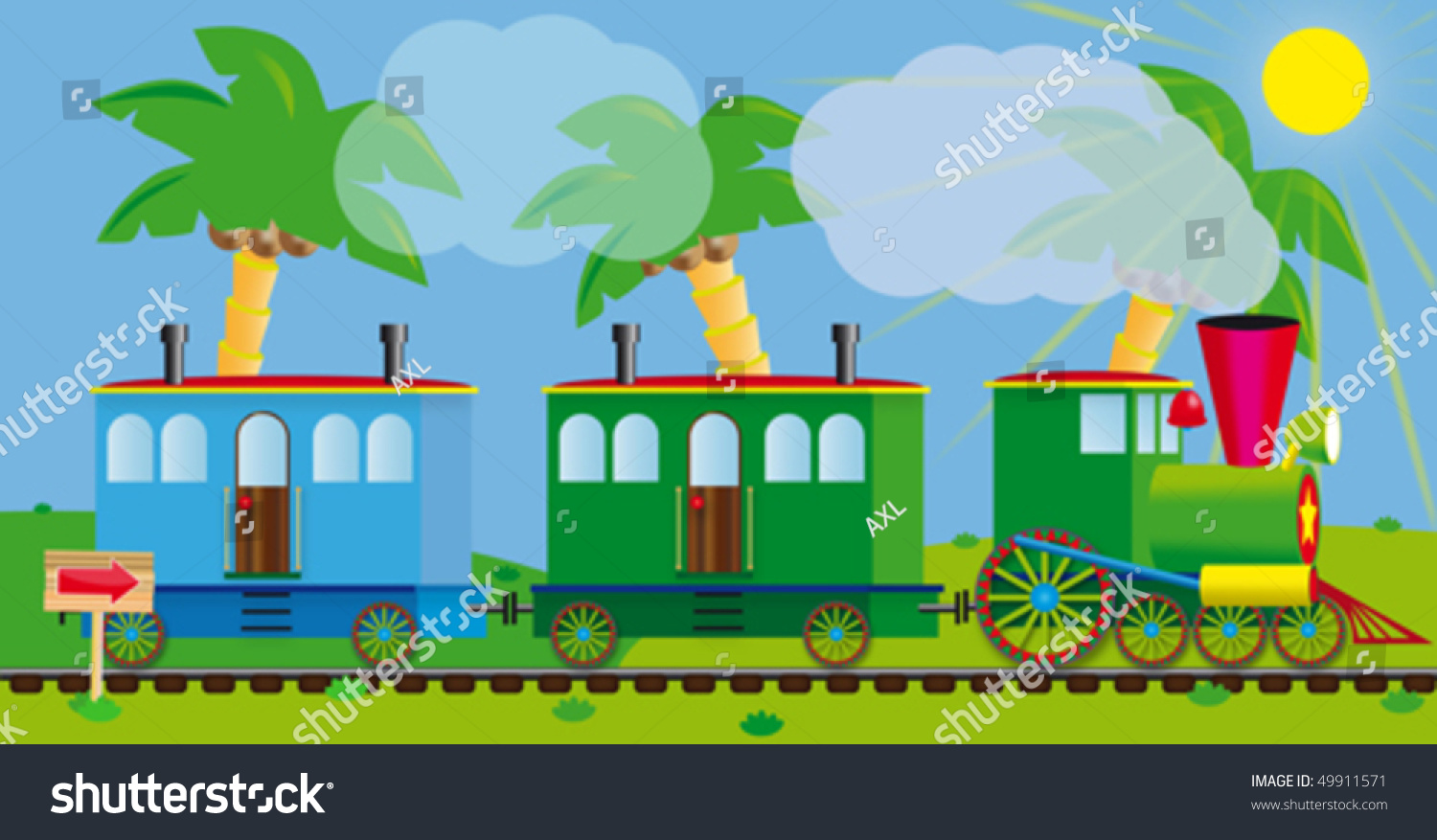 Funny Train Stock Vector (Royalty Free) 49911571 | Shutterstock
