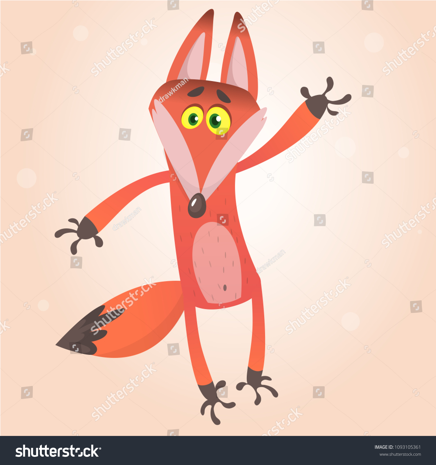 Funny Tricky Fox Cartoon Vector Illustration Stock Vector (Royalty Free ...
